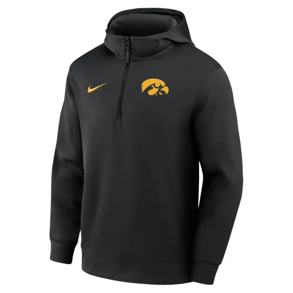 Nike Iowa Coaches Premium Dri-fit College 1/4-zip Hoodie - Black