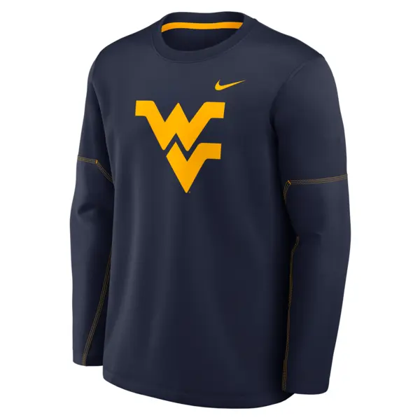 Nike West Virginia Sideline Coaches Therma-fit College Long-sleeve T-shirt - Blue
