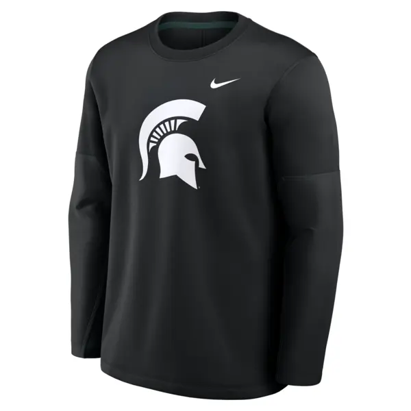 Nike Michigan State Sideline Coaches Therma-fit College Long-sleeve T-shirt - Black