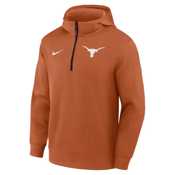 Nike Texas Coaches Premium Dri-fit College 1/4-zip Hoodie - Orange