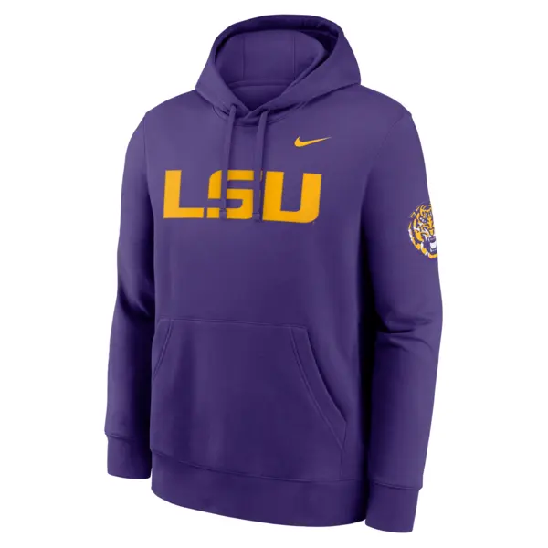 Nike Lsu Sideline Club College Pullover Hoodie - Purple