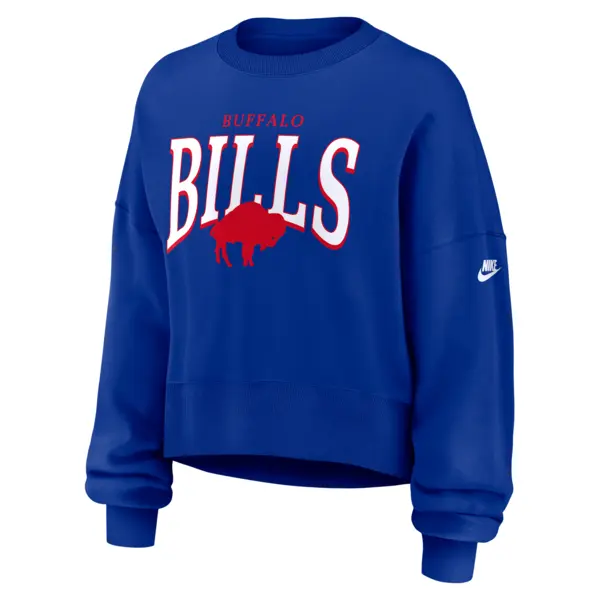 Nike Buffalo Bills Rewind Phoenix Nfl Oversized Pullover Crew - Blue