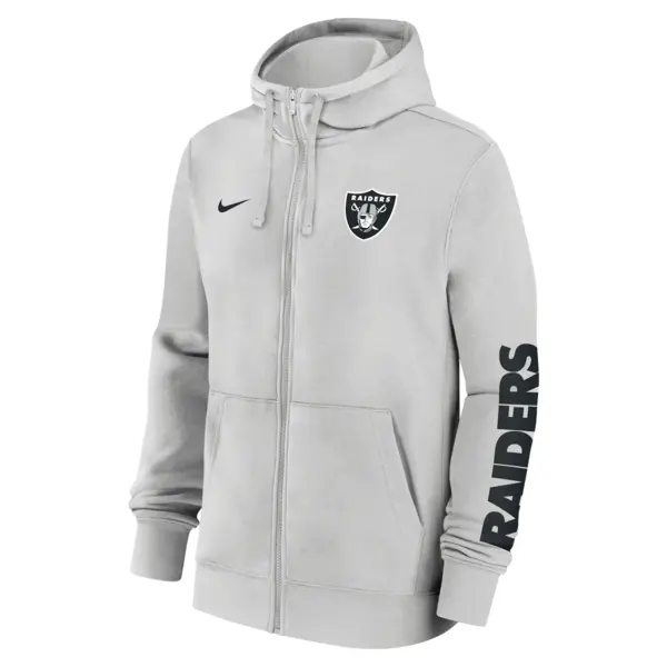 Nike Las Vegas Raiders Club Nfl Full-zip Hoodie - Grey