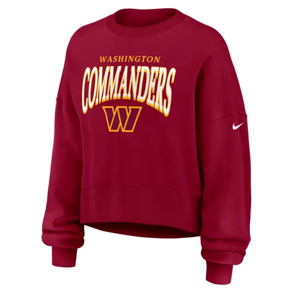 Nike Washington Commanders Rewind Phoenix Nfl Oversized Pullover Crew - Red
