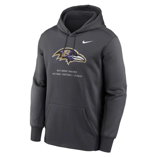 Nike Baltimore Ravens Therma Nfl Pullover Hoodie - Grey