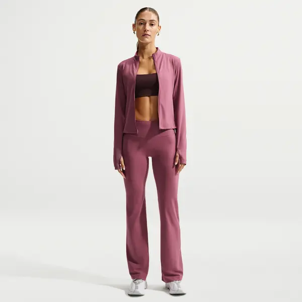 Nike Zenvy High-waisted Flared Leggings With No Front Seam - Red