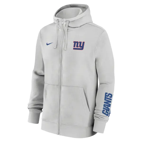 Nike New York Giants Club Nfl Full-zip Hoodie - Grey