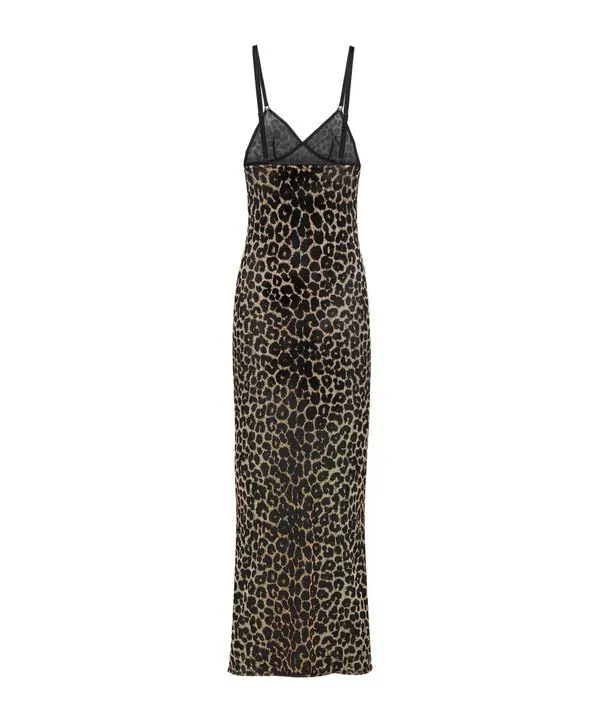 Saint Laurent Print Tulle Slip Dress
