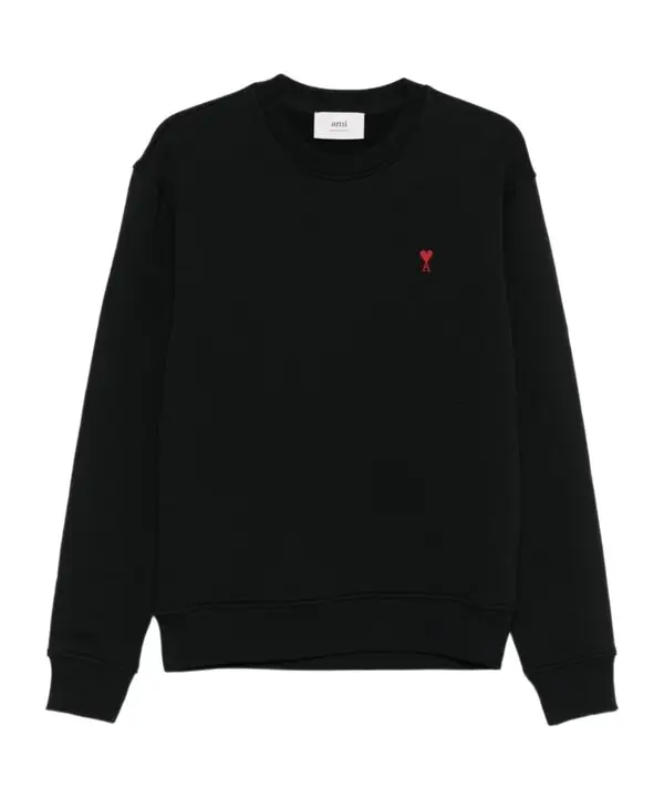 AMI Paris Crewneck Long Sleeve Sweatshirt With Graphic Detail - No