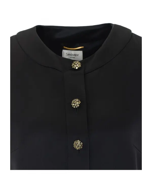 Saint Laurent Embellished Sleeveless Mini Dress