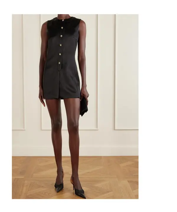 Saint Laurent Embellished Sleeveless Mini Dress