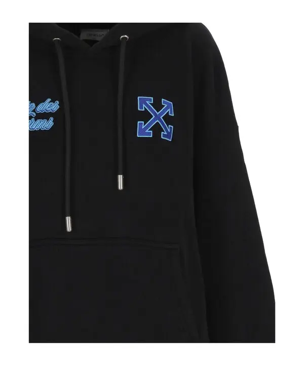 Off-White Logo Embroidered Drawstring Hoodie