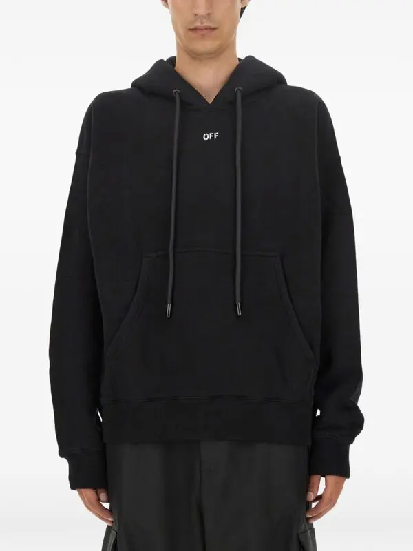 Off-White Logo Embroidered Drawstring Hoodie