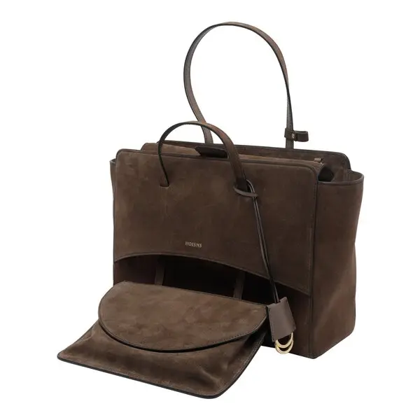 HIDESINS Large Flap Suede Tote Bag