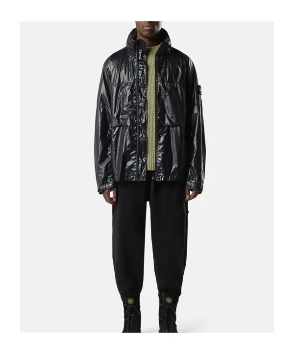 Stone Island Long-sleeved Casual Jacket With Stand-up Collar And Zip Closure