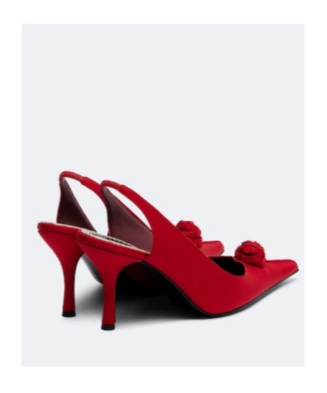 Magda Butrym Floral Appliqué Satin Slingback High-heeled Sandals