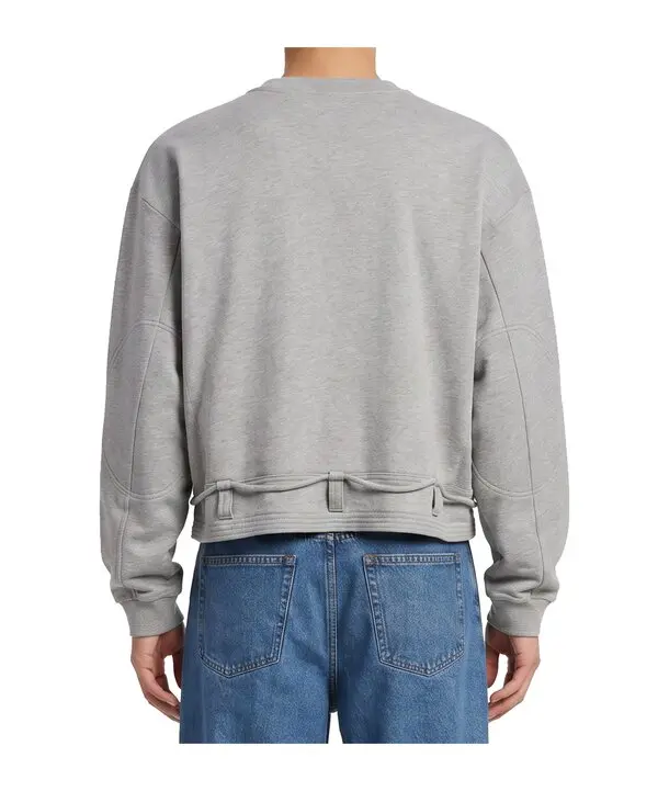 Dries Van Noten Long Sleeve Sweatshirt With Drawstring Hem - Grey