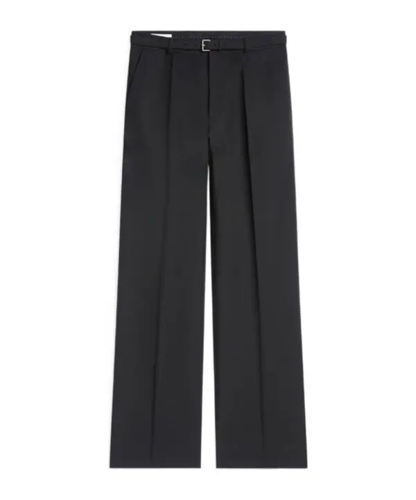 Dries Van Noten Belted Wool Pants - Black