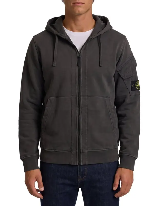 Stone Island Logo Patch Zip-up Hoodie