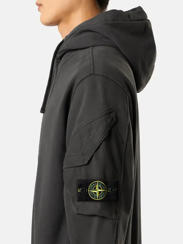 Stone Island Logo Patch Zip-up Hoodie