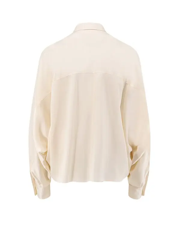 Brunello Cucinelli Balloon Sleeve Silk Shirt