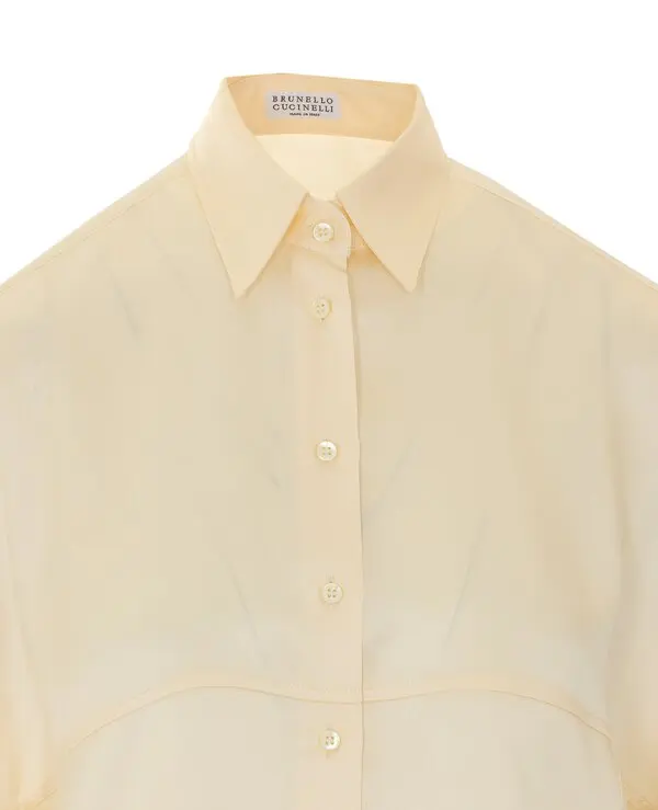 Brunello Cucinelli Balloon Sleeve Silk Shirt