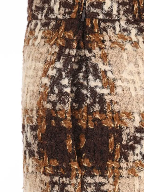 Saint Laurent Checked Tweed Mini Skirt - No