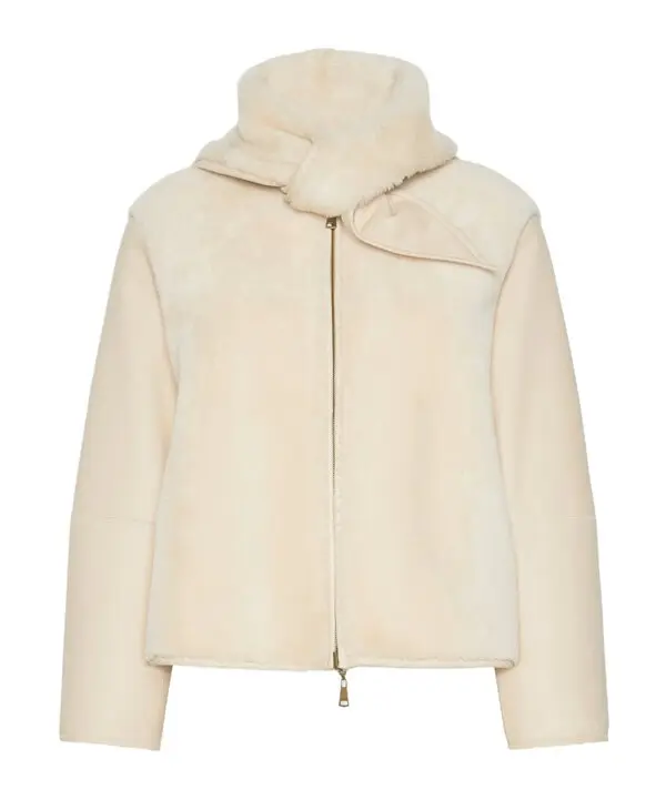 Max Mara Shearling Jacket With Zip Closure - Avena