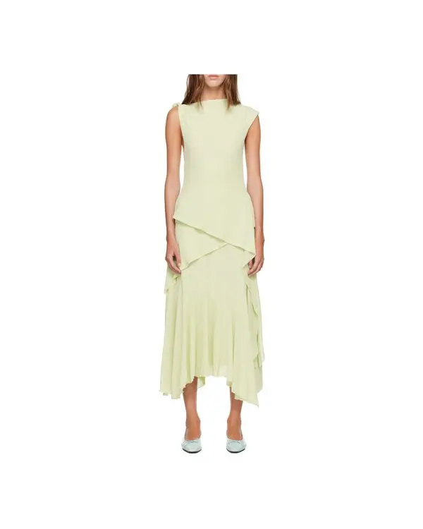 GANNI Sleeveless Draped Knotted Midi Dress - Seedlings