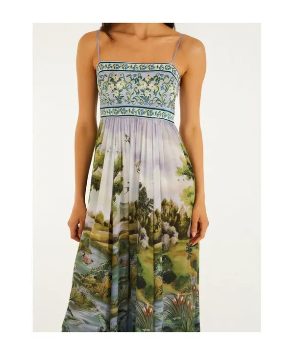 Farm Rio Countryside Landscape Maxi Dress - Multi-color