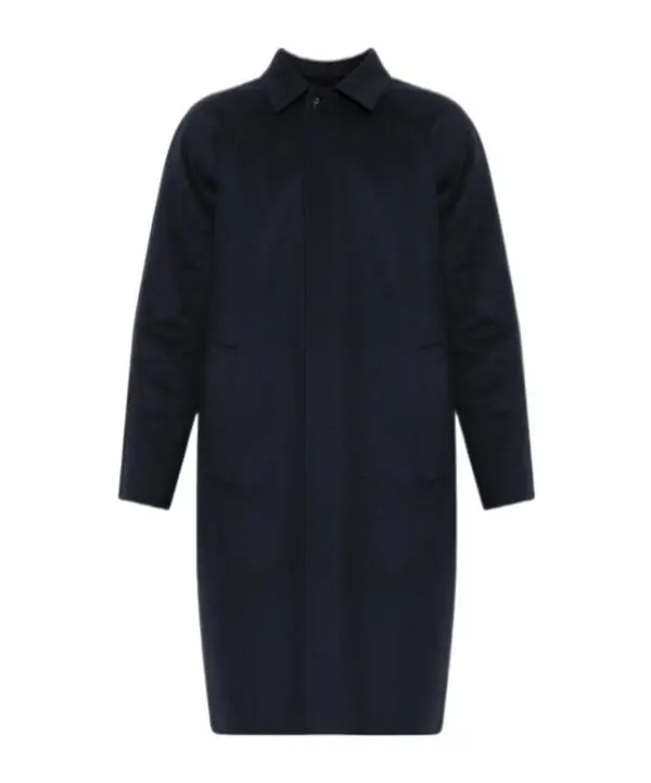 Kiton Long-sleeved Collared Coat - Navy
