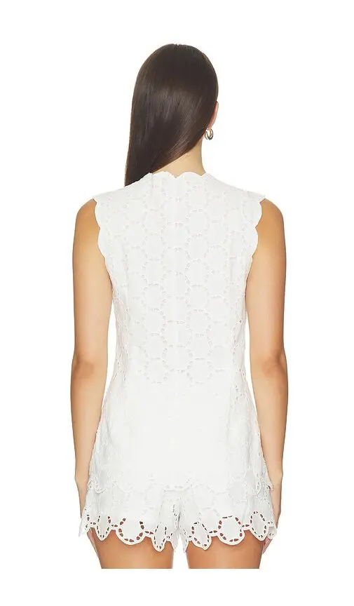 SIMONMILLER Delilah Eyelet Tie Top In White