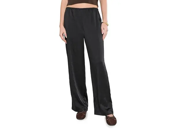 Madewell The Devon Pants Satin Clothing Dark Chicory - Black