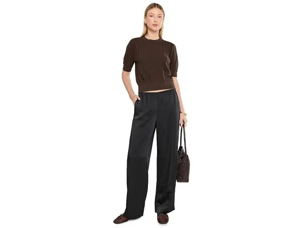 Madewell The Devon Pants Satin Clothing Dark Chicory - Black