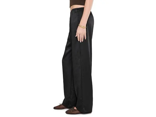 Madewell The Devon Pants Satin Clothing Dark Chicory - Black