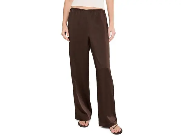 Madewell The Devon Pants Satin Clothing Dark Chicory - Brown