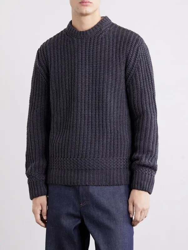A.p.c. Ribbed Wool Crewneck Sweater