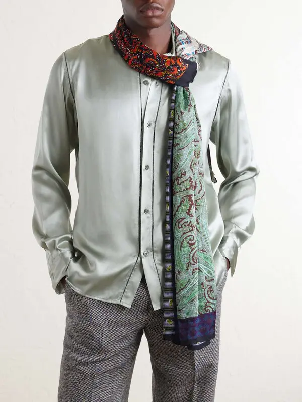 Dries Van Noten Flora Printed Satin Scarf
