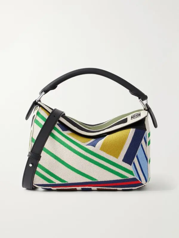 Loewe Puzzle Edge Small Embroidered Canvas Messenger Bag - Multi