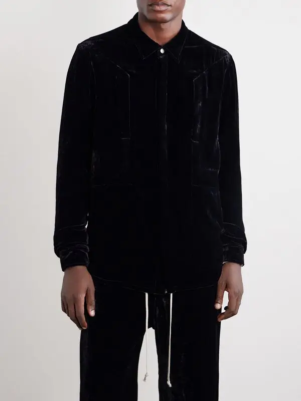 Rick Owens Fogpocket Velour Jacket