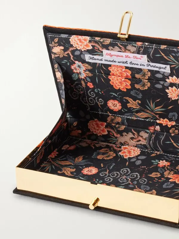 OLYMPIA LE-TAN The Scream Embroidered Canvas Clutch - Multi