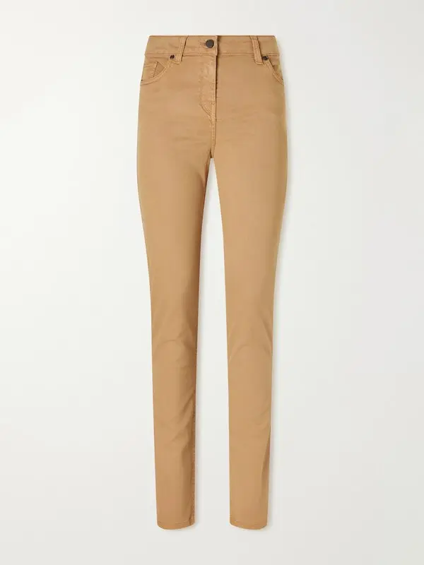 Purdey Cotton, Lyocell And Silk-blend Skinny-leg Pants - Camel