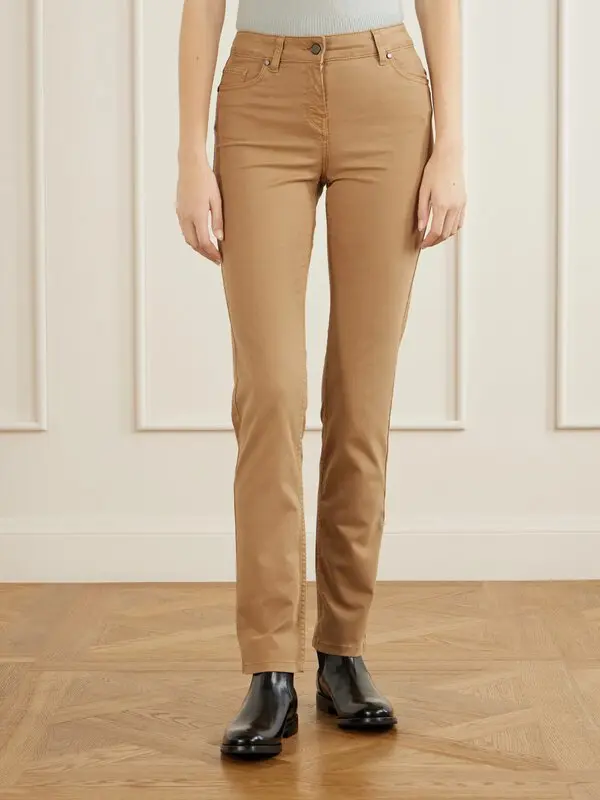 Purdey Cotton, Lyocell And Silk-blend Skinny-leg Pants - Camel