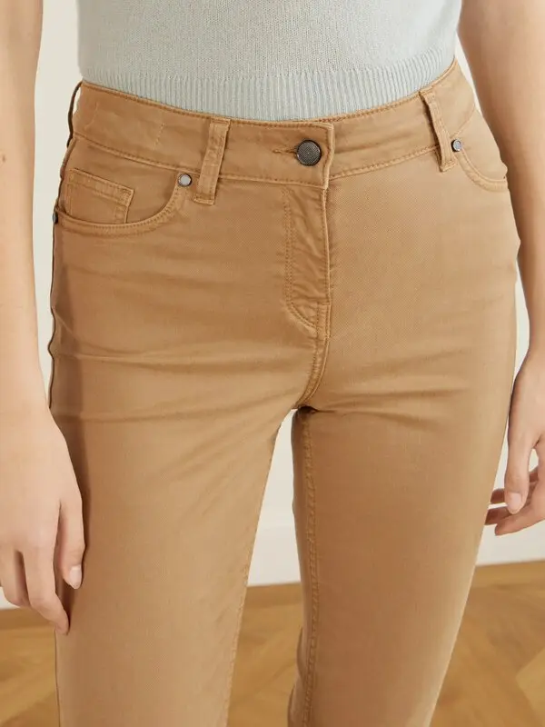Purdey Cotton, Lyocell And Silk-blend Skinny-leg Pants - Camel