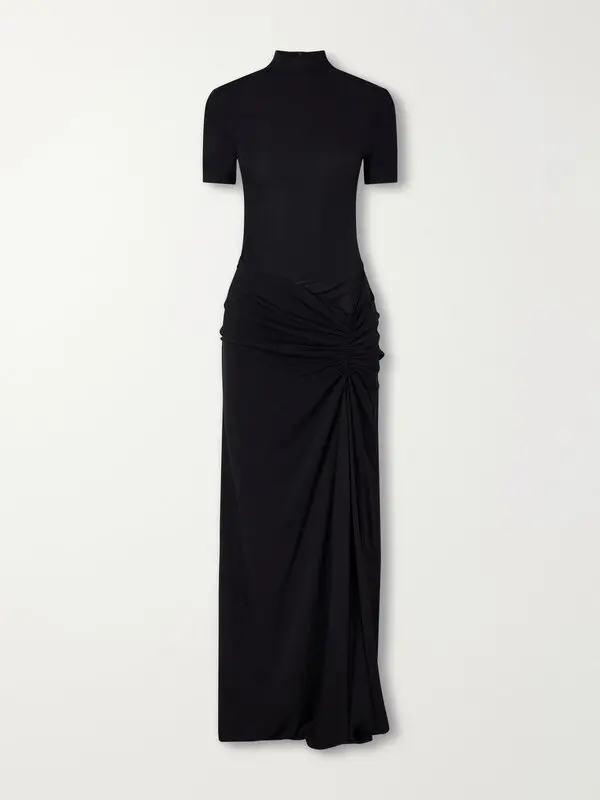 Christopher Esber Fusion Ruched Jersey Maxi Dress