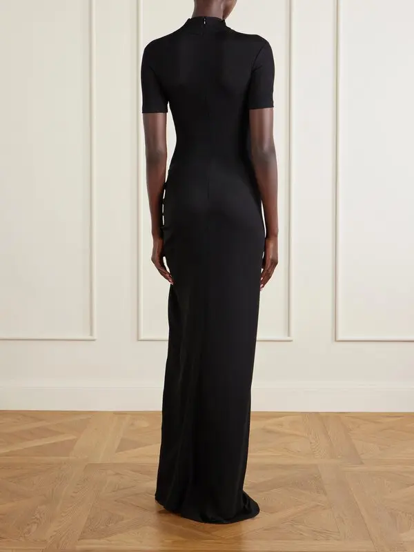Christopher Esber Fusion Ruched Jersey Maxi Dress