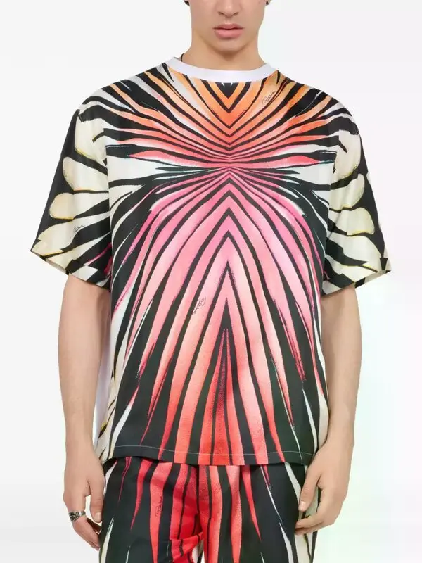 Roberto Cavalli Ray Of Paradise Abstract-print Panelled T-shirt - White