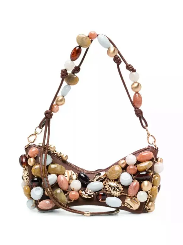 Cult Gaia Mercier Bauble-embellished Shoulder Bag - Brown