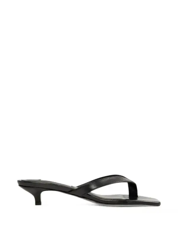 TOTEME Leather Heeled Flip Flops