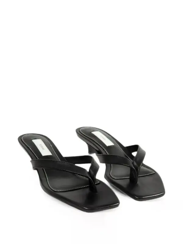 TOTEME Leather Heeled Flip Flops